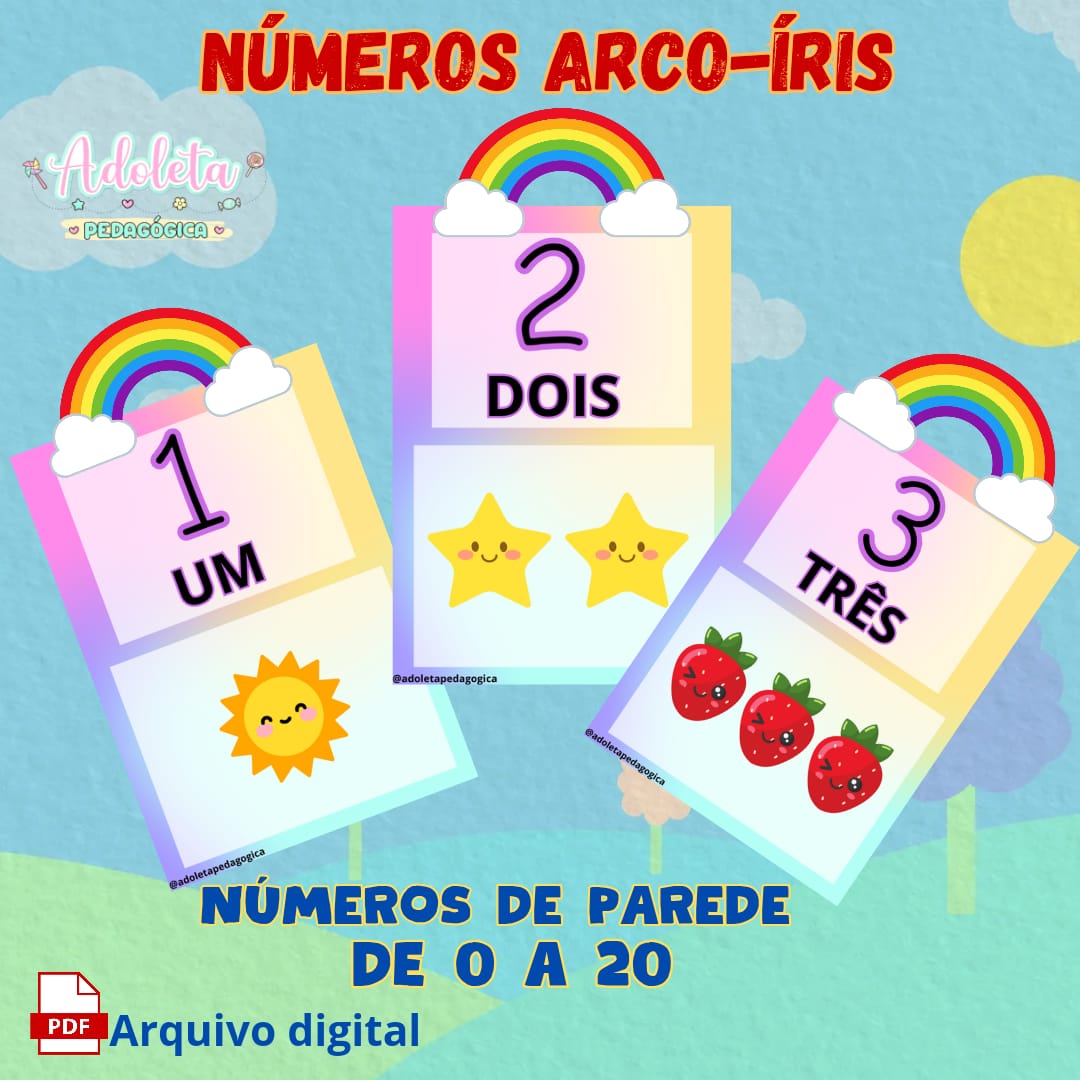 Números de Parede Arco-Íris – Adoleta Pedagógica